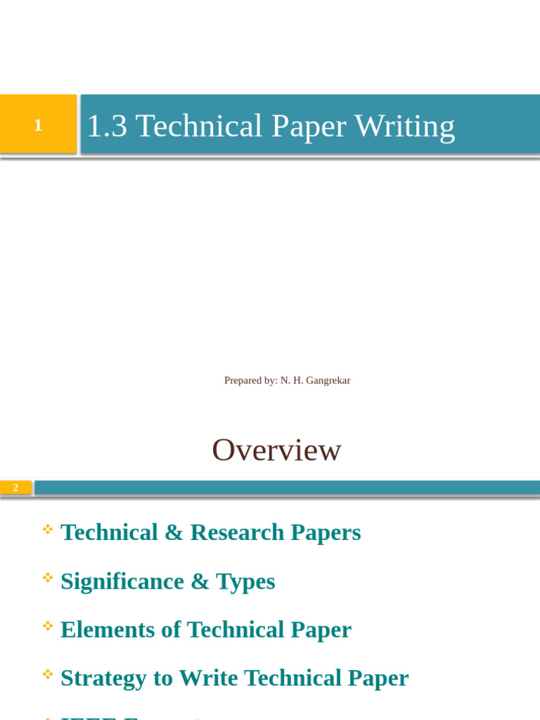 1.3 Technical Paper Writing | PDF | Abstract (Summary) | Science