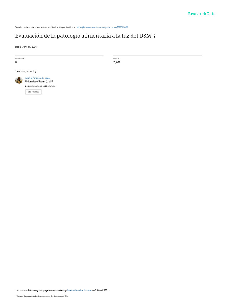 Evaluación de TCA según DSM-5 | PDF | Anorexia nerviosa | Desorden alimenticio