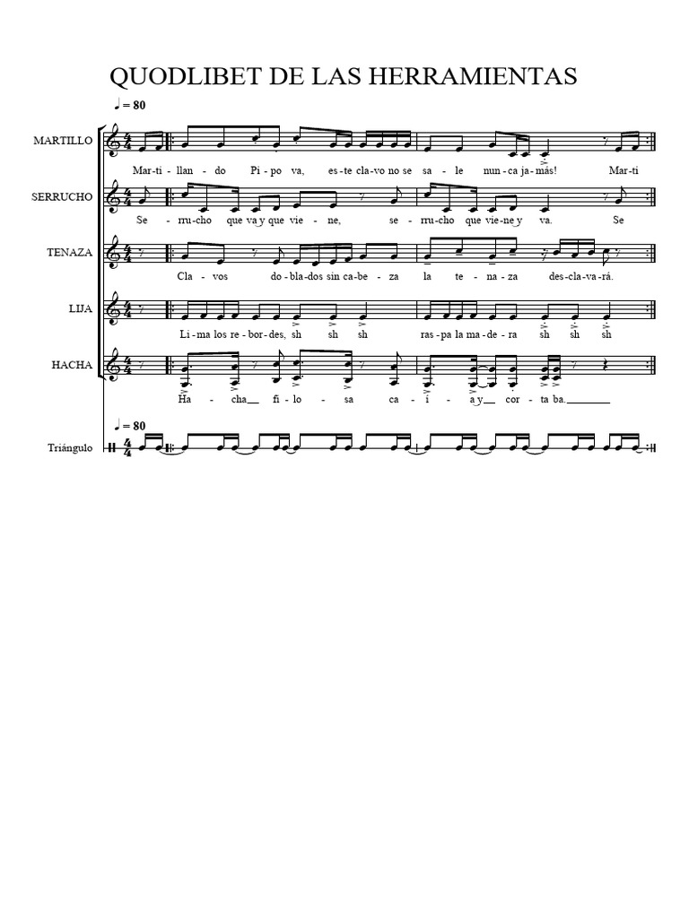 QUODLIBET DE LAS HERRAMIENTAS - Con Alturas | PDF