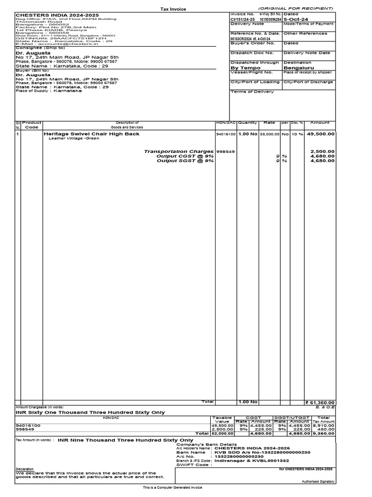 Invoice No 151 - Dr. Augusta | PDF | Government Finances | Payments