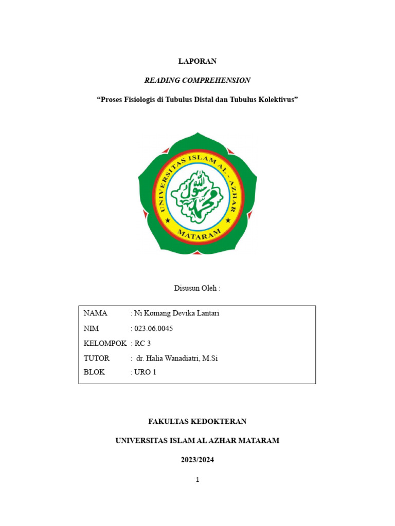 Laporan RC 9 Prosis Fisiologi Duktus | PDF
