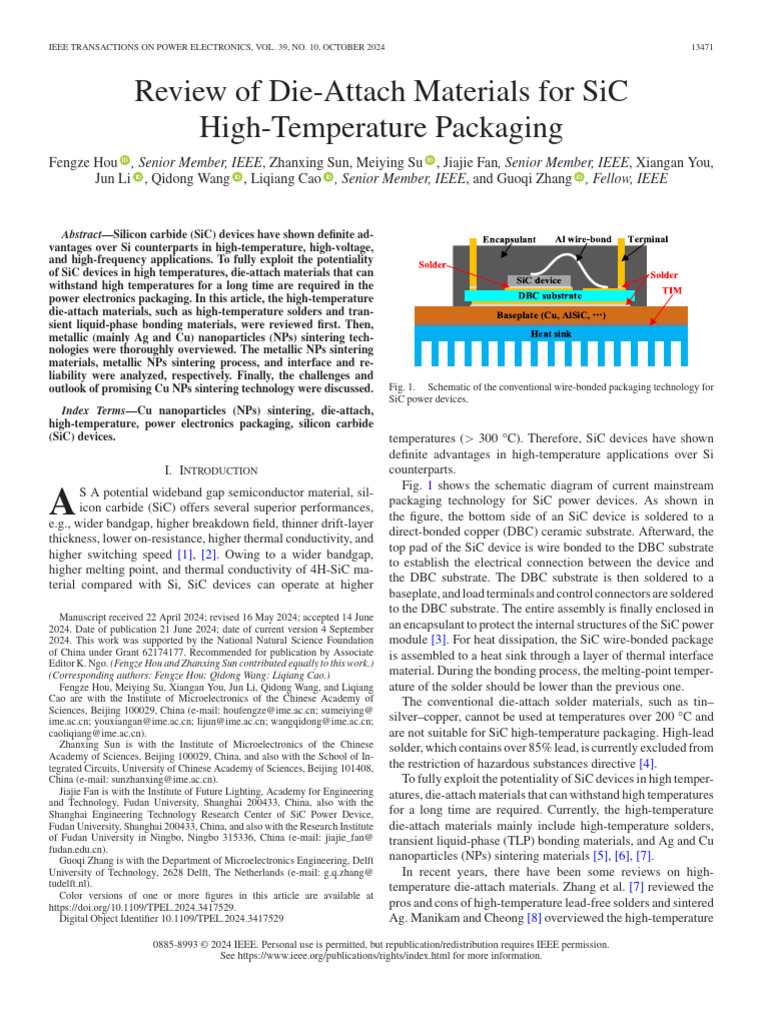 Review of Die-Attach Materials For SiC High-Temperature Packaging | PDF ...