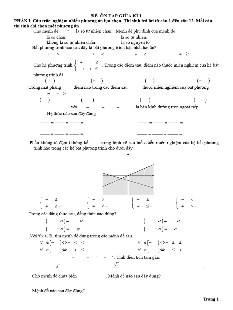 De On Tap Giua HK1 Toan 10 KNTT Cau Truc Moi 24 25 | PDF