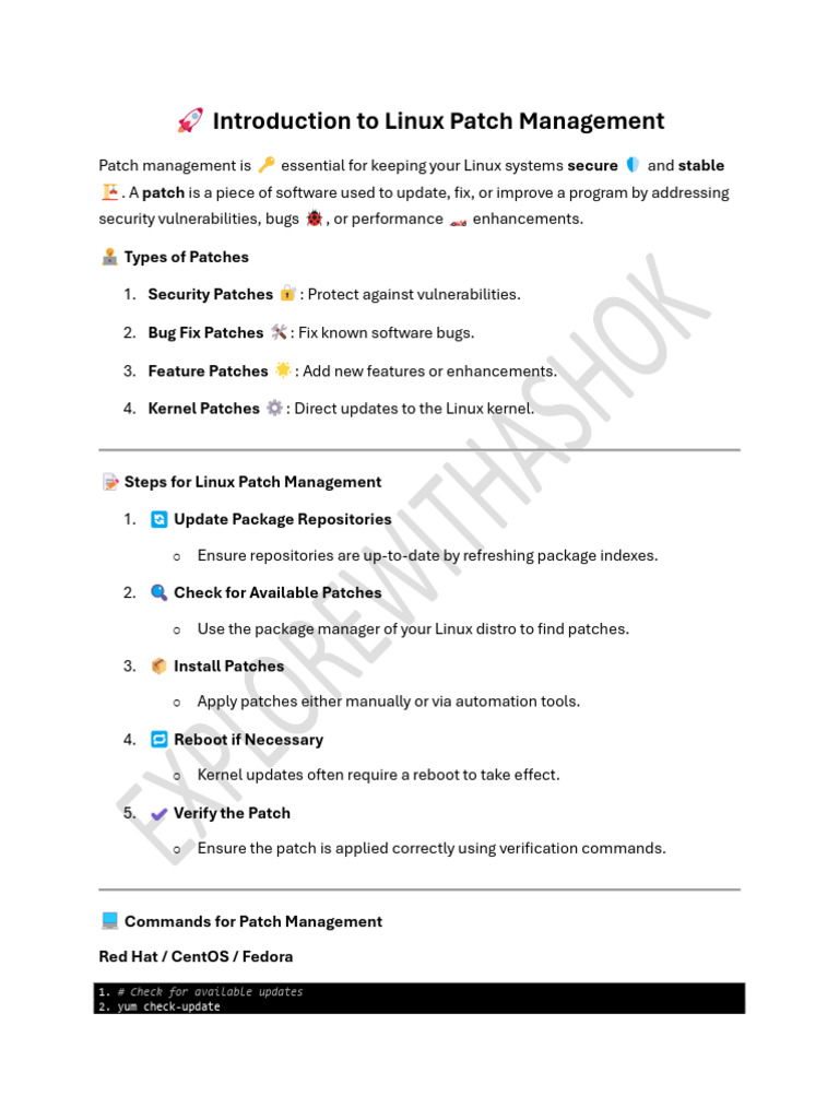 Introduction To Linux Patch Management | PDF | Linux | Operating System Families