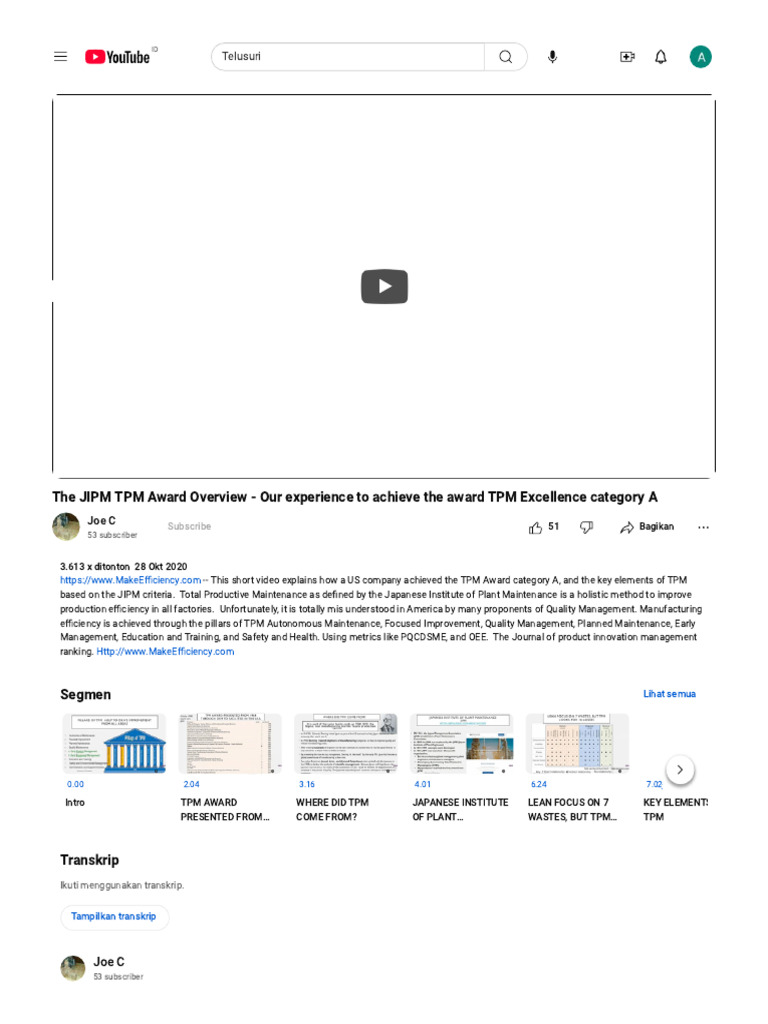 The JIPM TPM Award Overview - Our Exper.. | PDF