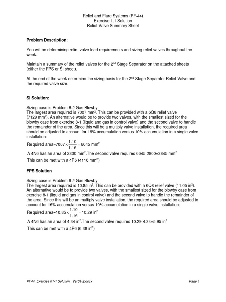 PF44 - Exercise 01-1 Solution - Ver01-2 | PDF | Gases | Equipment