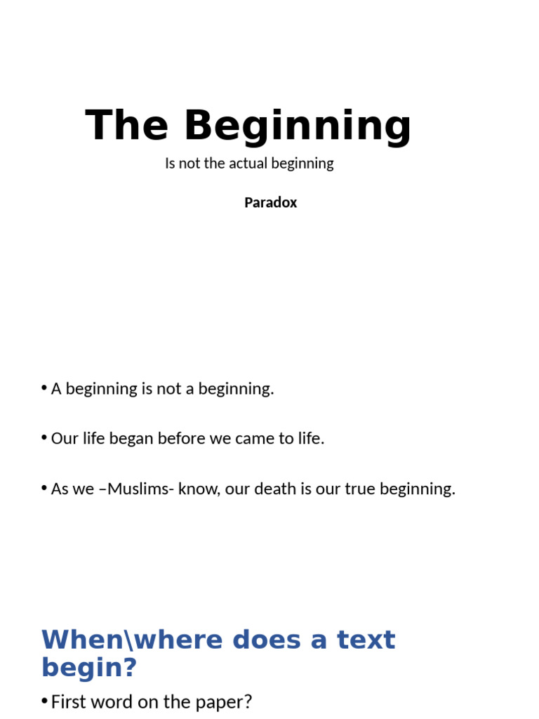 The Beginning | PDF | Paradise Lost