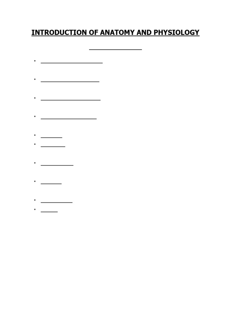 L-2 Introduction of Anatomy and Physiology | PDF