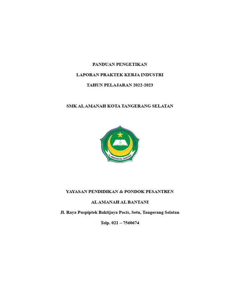 Panduan Penulisan Laporan Prakerin 2022-2023 | PDF