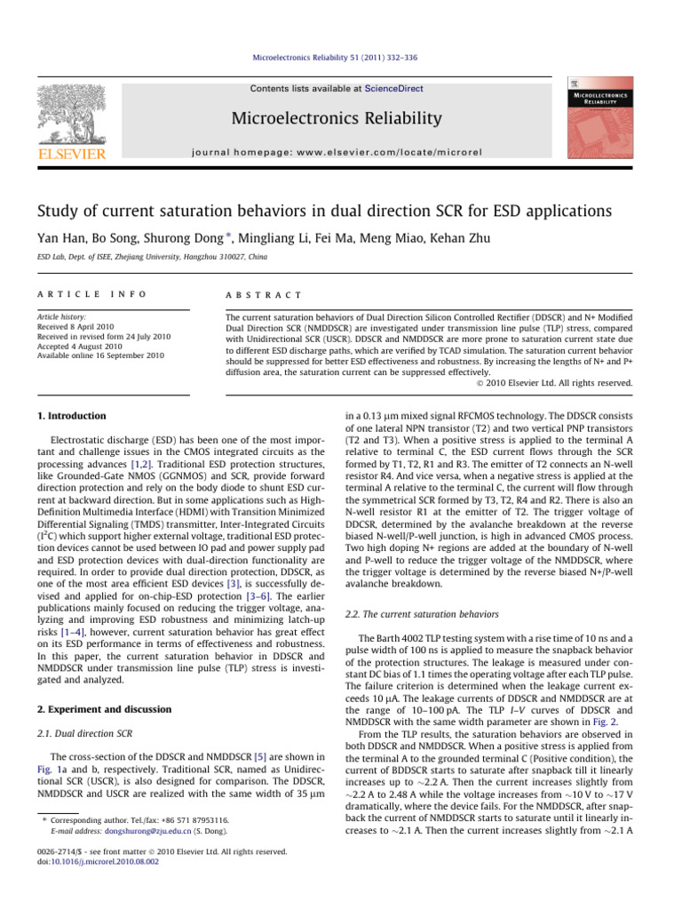 Current Saturation in Dual Direction SCR | PDF | P–N Junction ...