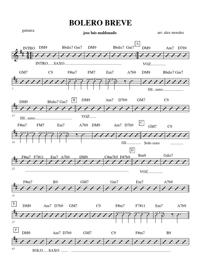 BOLERO BREVE Sax | PDF