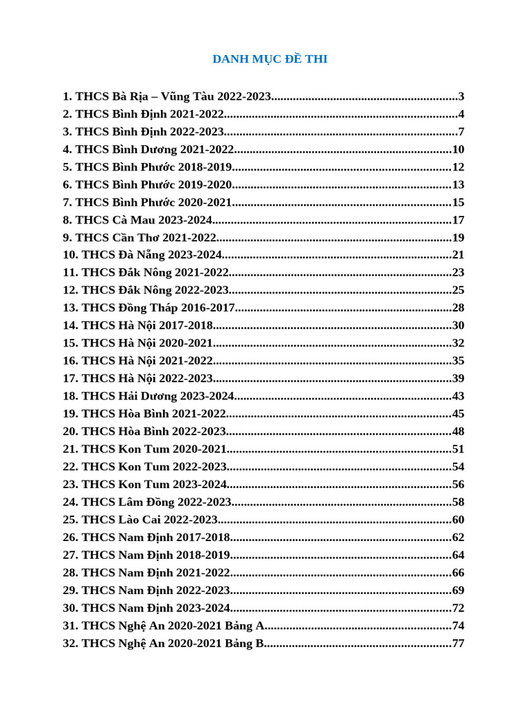 50 de Thi HSG Thcs Faceb | PDF