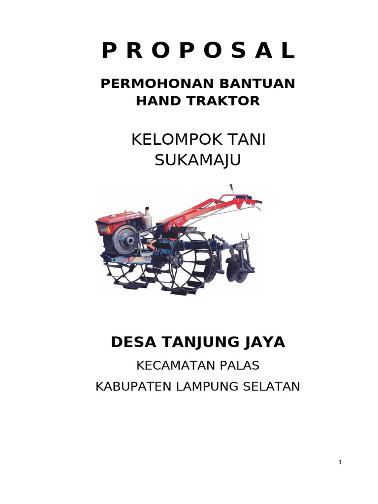 Proposal Hand Traktor | PDF