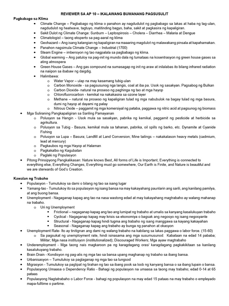 2nd Quarter Monthly Test AP | PDF
