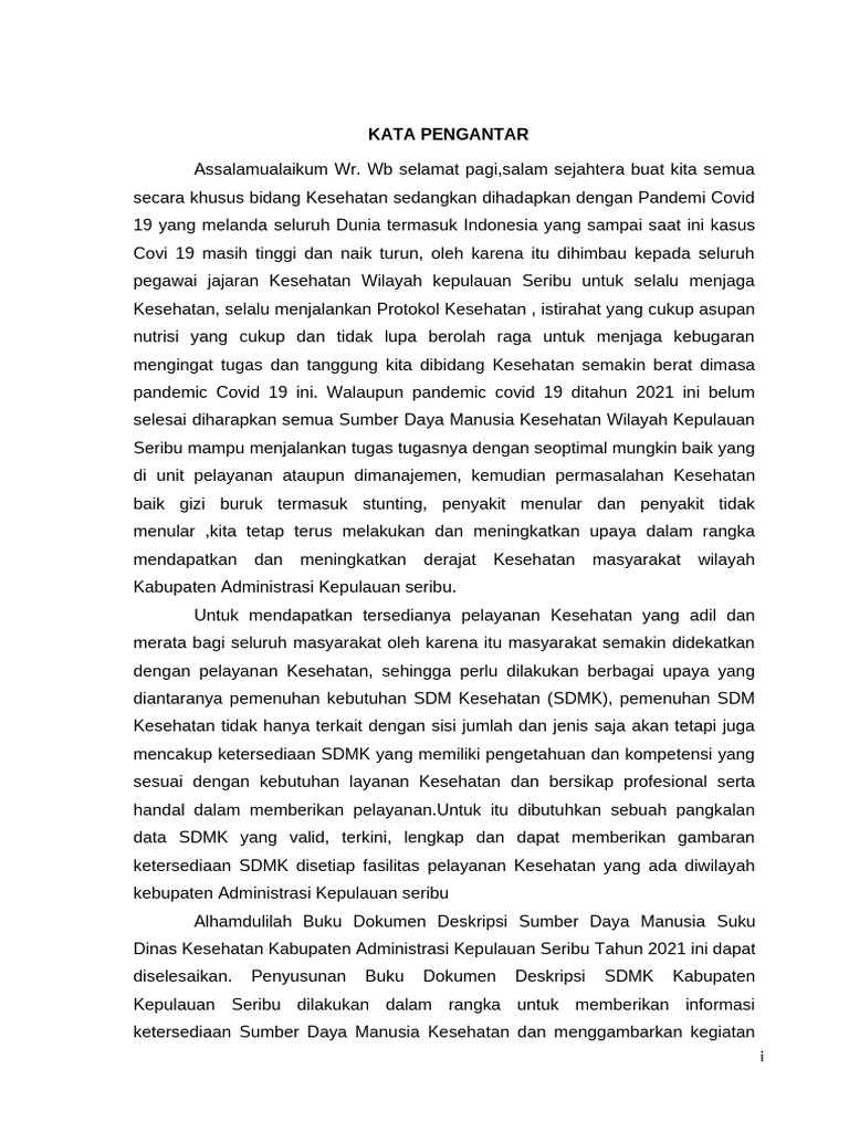 Kata Pengantar Buku SDMK 2021 | PDF | Pengembangan Diri | Kesehatan Holistik