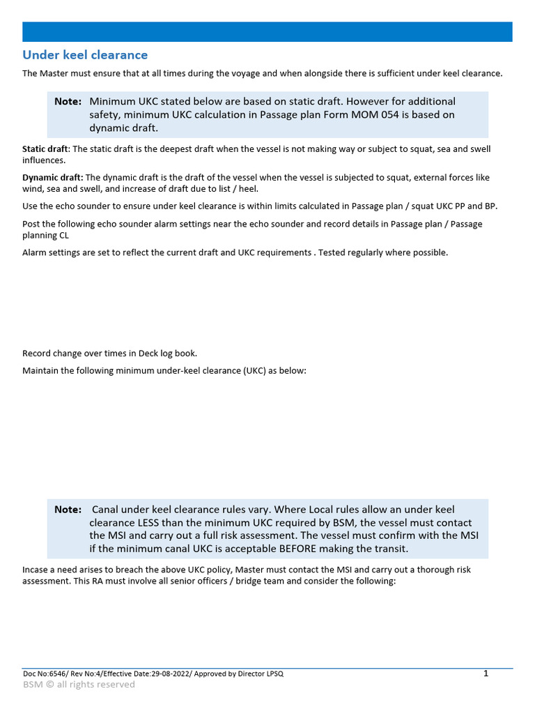 MOM App Under Keel Clearance | PDF | Ships | Hydrology