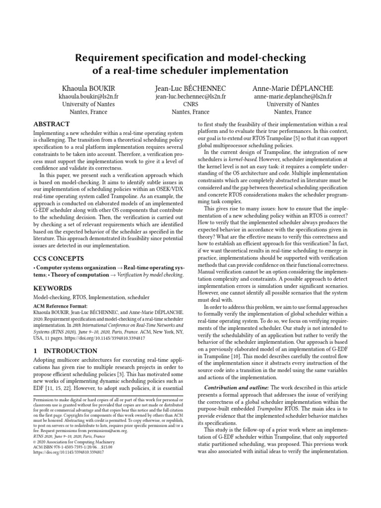 Boukir 2020 | PDF | Formal Verification | Scheduling (Computing)