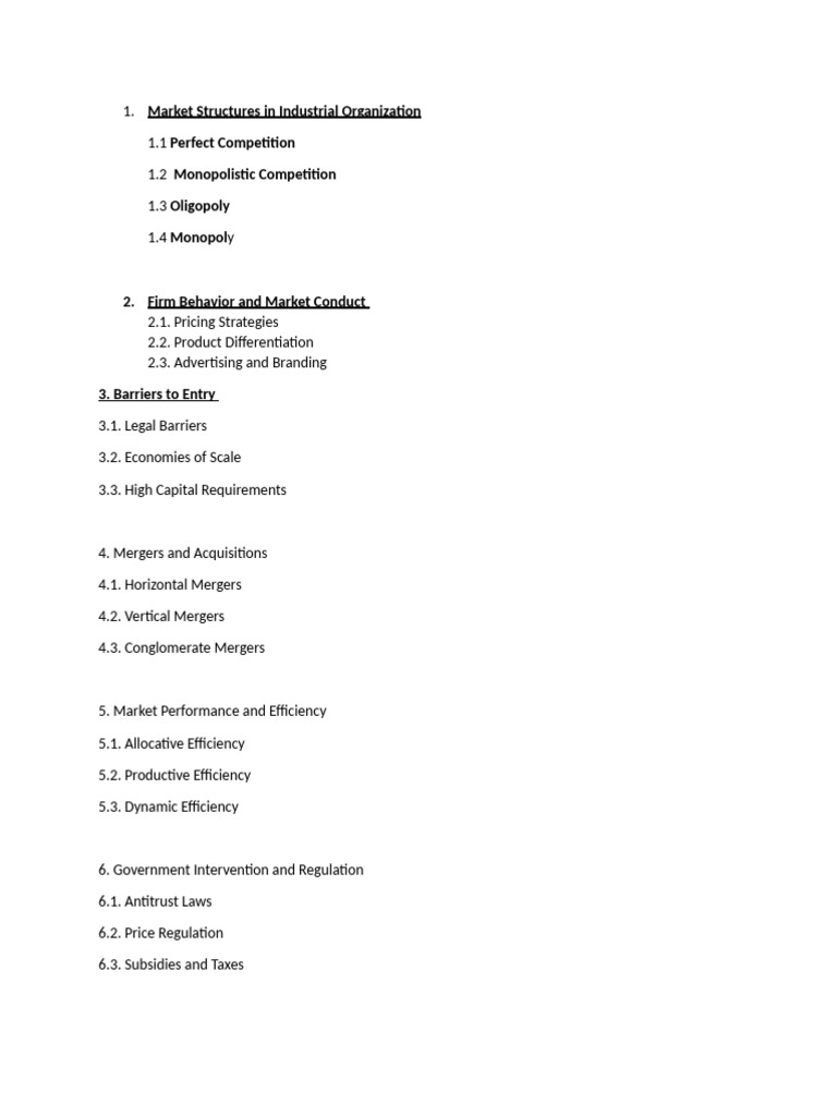 Industrial Organization Market Structures | PDF | Oligopoly | Monopoly
