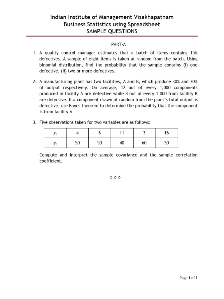 BSS - END TERM - Sample Questions | PDF
