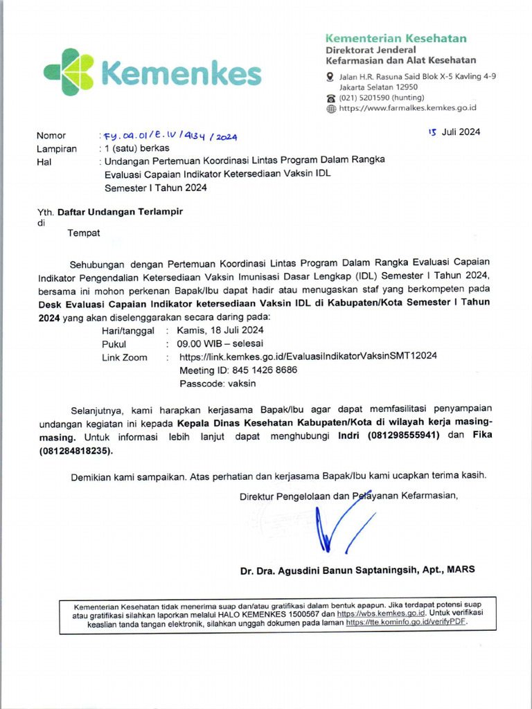 Undangan 9 Provinsi Tanggal 18 Juli 2024 - Desk Koordinasi Lintas Program Evaluasi Capaian ...