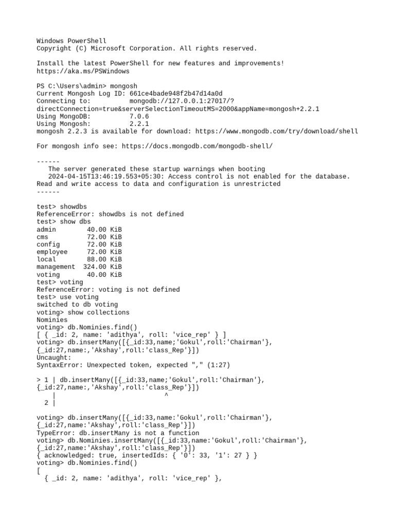 Comparision and Logical Operator in Mongodb | PDF | Mongo Db | Operating System Families