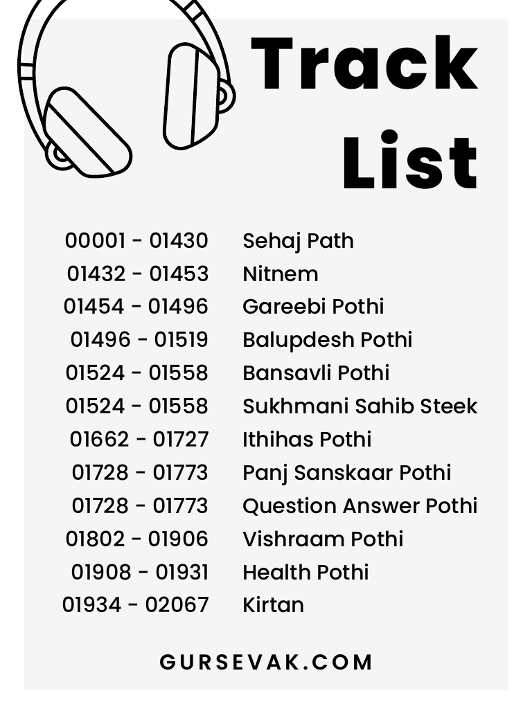 Track List | PDF