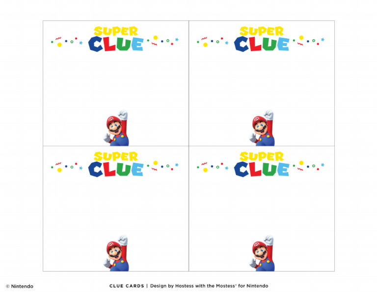 MarioandFriends SuperClueCards | PDF