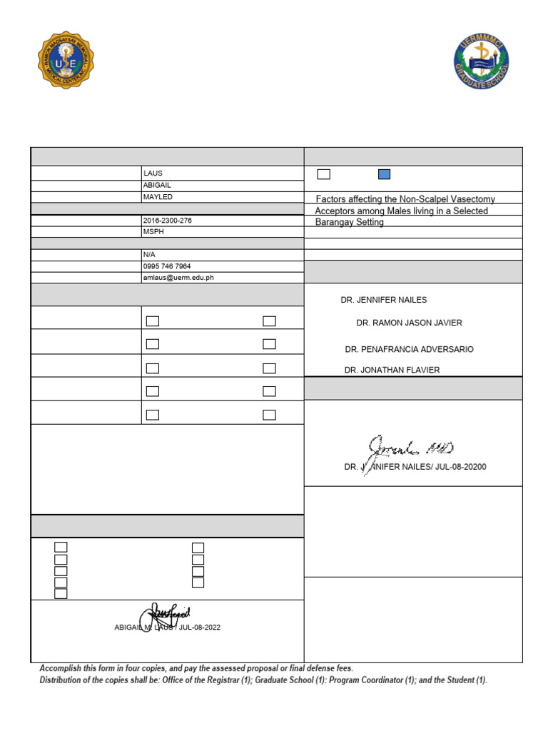 Thesis Defense Application Form | PDF | Thesis | Academia