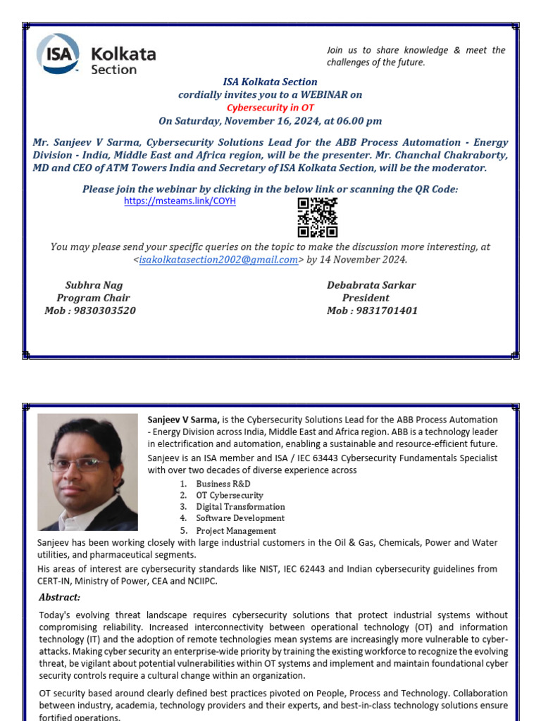 Invitation Card - Webninar - 16 November 2024 | PDF | Computer Security ...