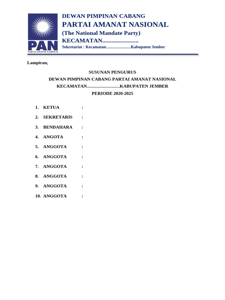 Pengajuan Struktur SK DPC | PDF | Bisnis