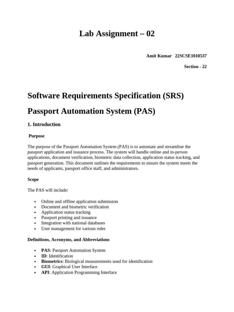 SE_Lab Assignment2 (1) | PDF | Biometrics | Verification And Validation
