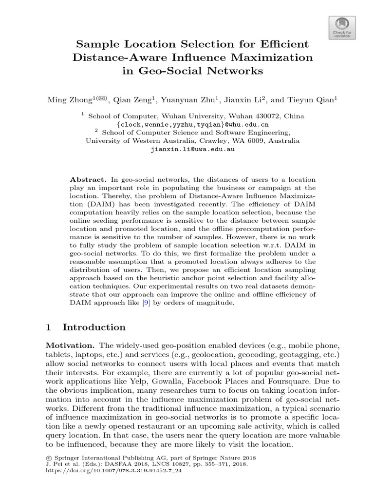 (2018 DASFAA) Sample Location Selection For Efficient Distance-Aware ...