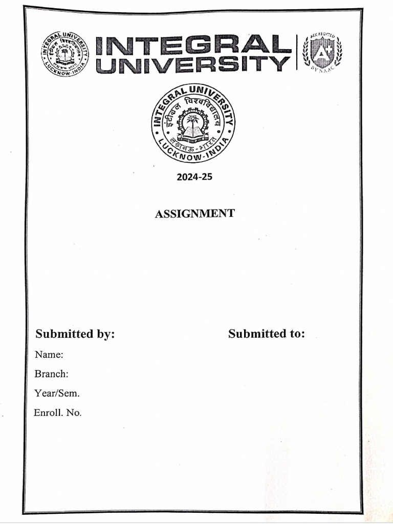 Assignment Front Page | PDF