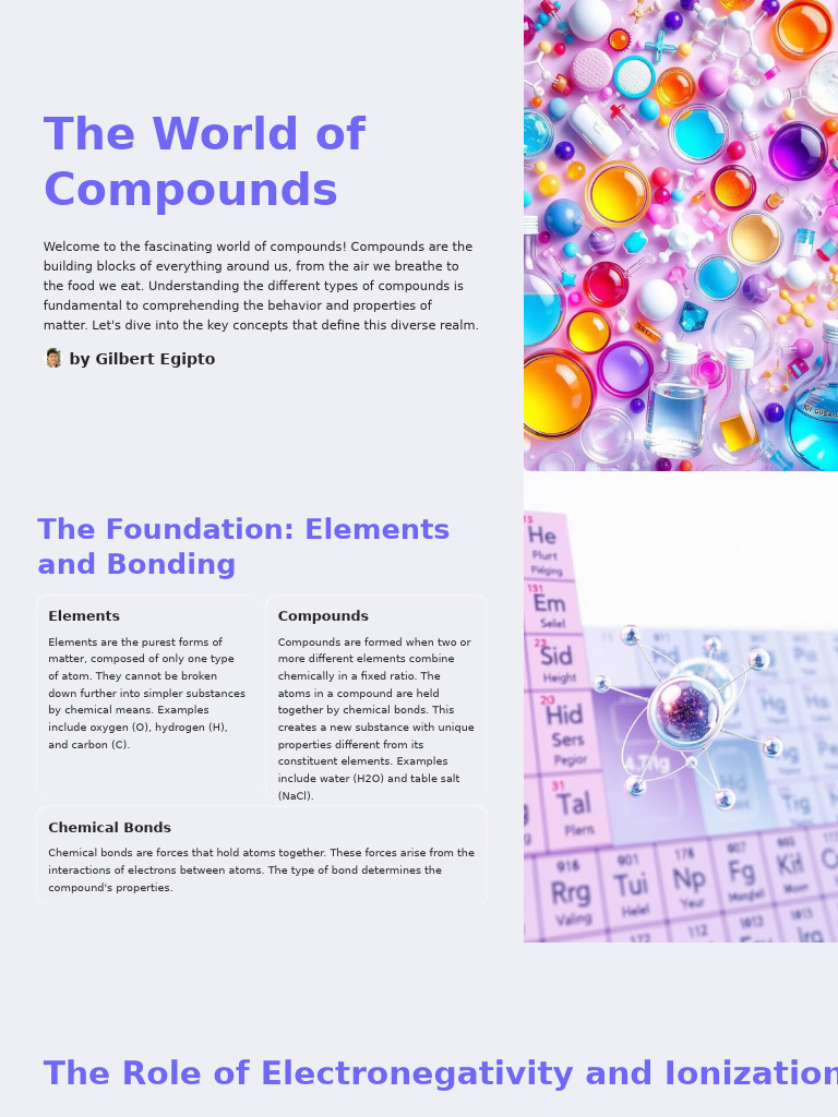 Understanding Compounds: Types & Properties | PDF | Ionic Bonding ...