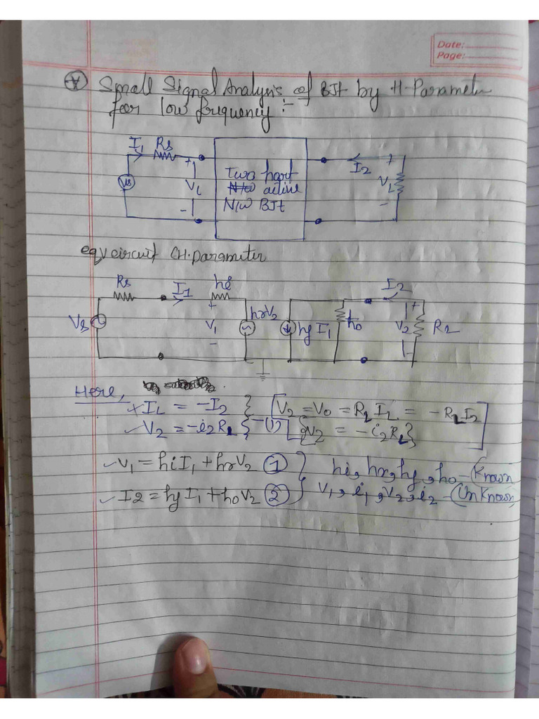H Parameter Small Signal Analysis | PDF