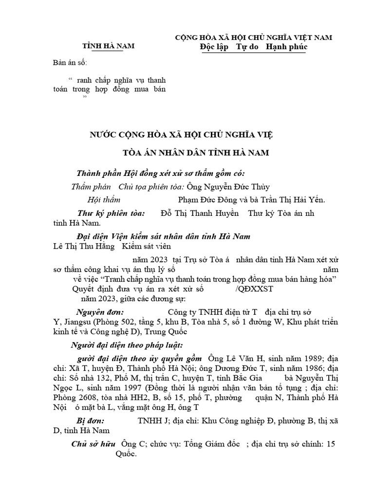 01 - 2023 - KDTM-ST - Ha Nam | PDF