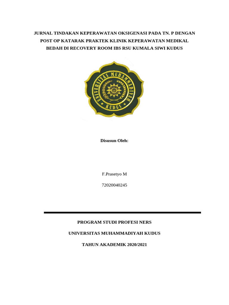 (KMB Jurnal Ibs Pak Pras) Jurnal Tindakan Keperawatan Oksigenasi | PDF