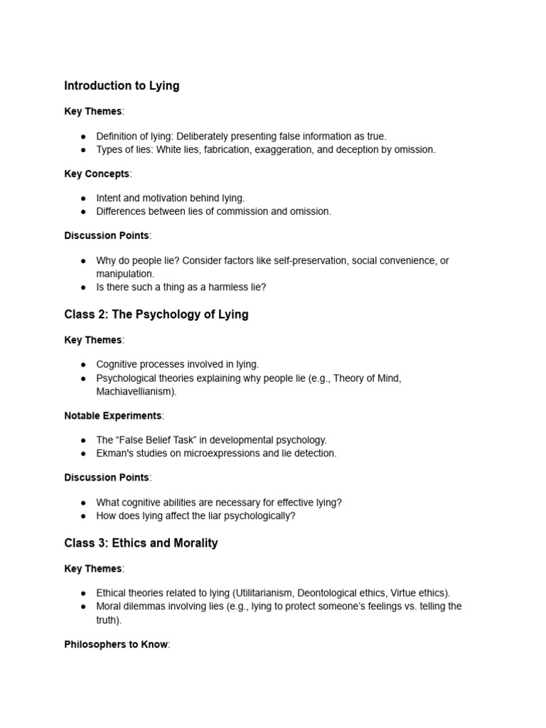 Understanding the Psychology of Lying | PDF