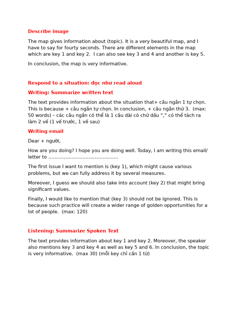 All Template PTE Core | PDF | Teaching Methods & Materials