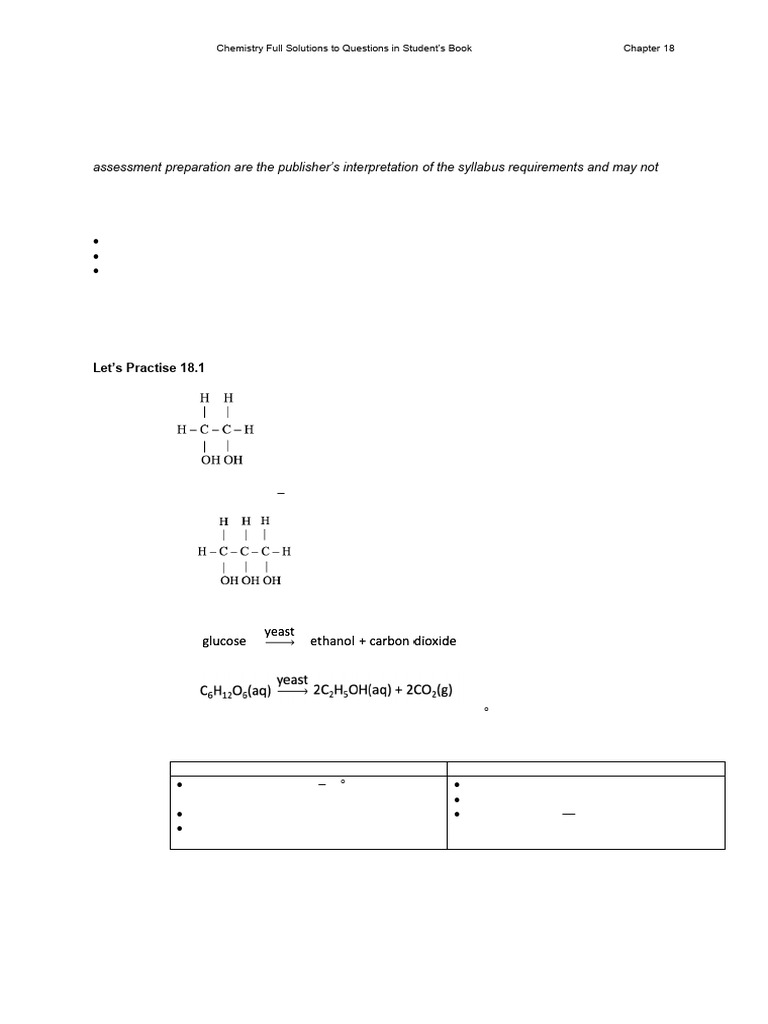 MCE IGCSE Chemistry SB C18 - Full Solutions | PDF | Ethanol | Acid