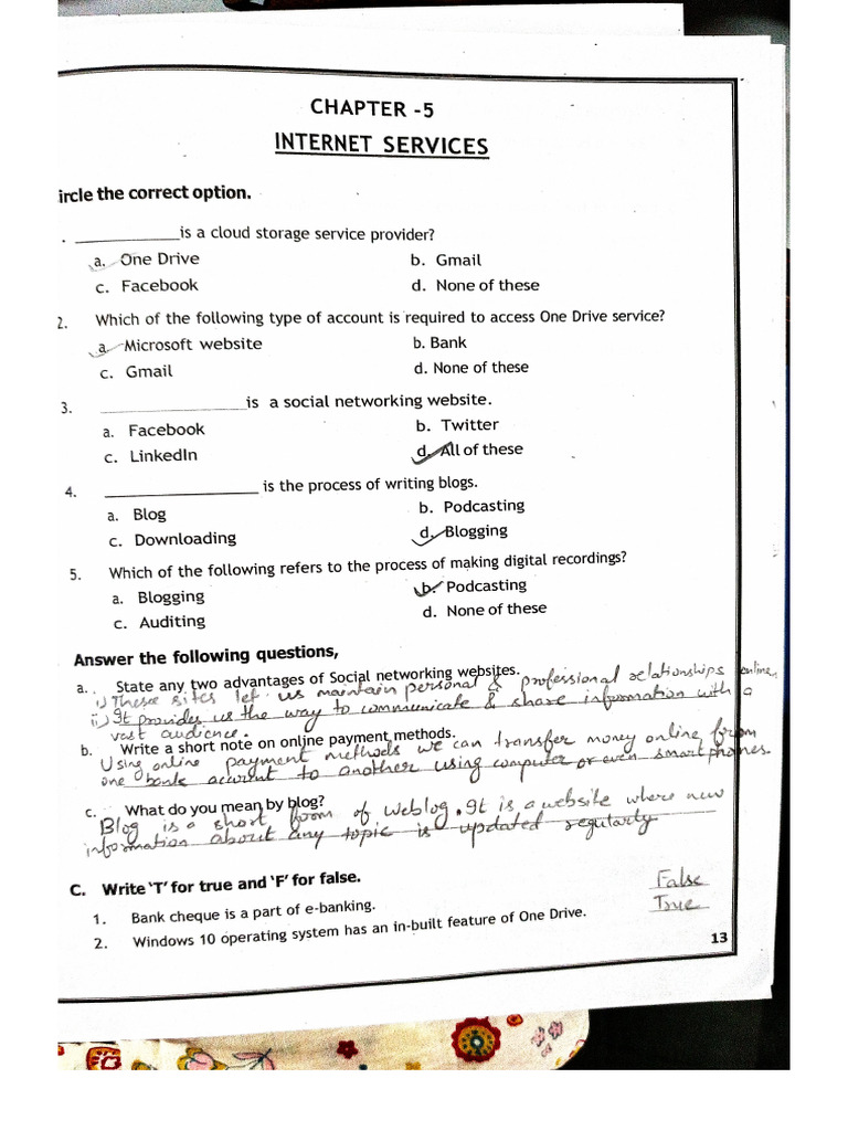 Class 7 Solved Assignment 1 | PDF