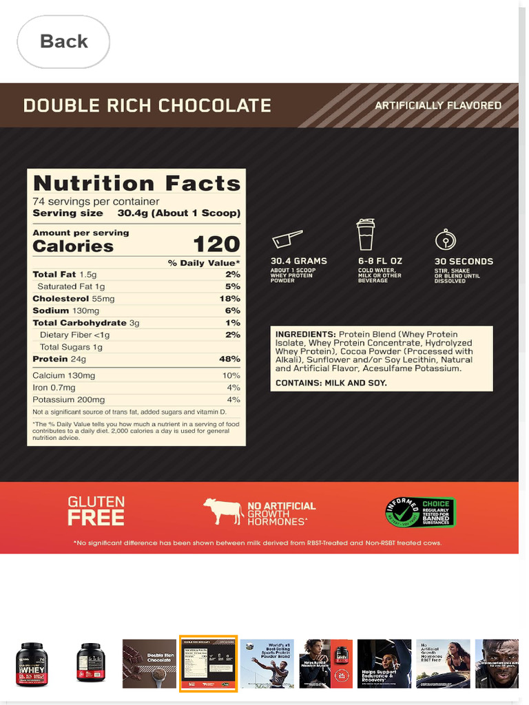 Optimum Nutrition (on) Gold Standard 100 Whey Protein Powder, For Muscle Support & Recovery ...