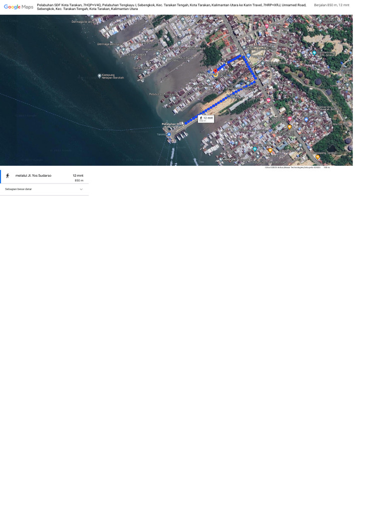 Pelabuhan SDF Kota Tarakan Ke Karin Travel - Google Maps | PDF