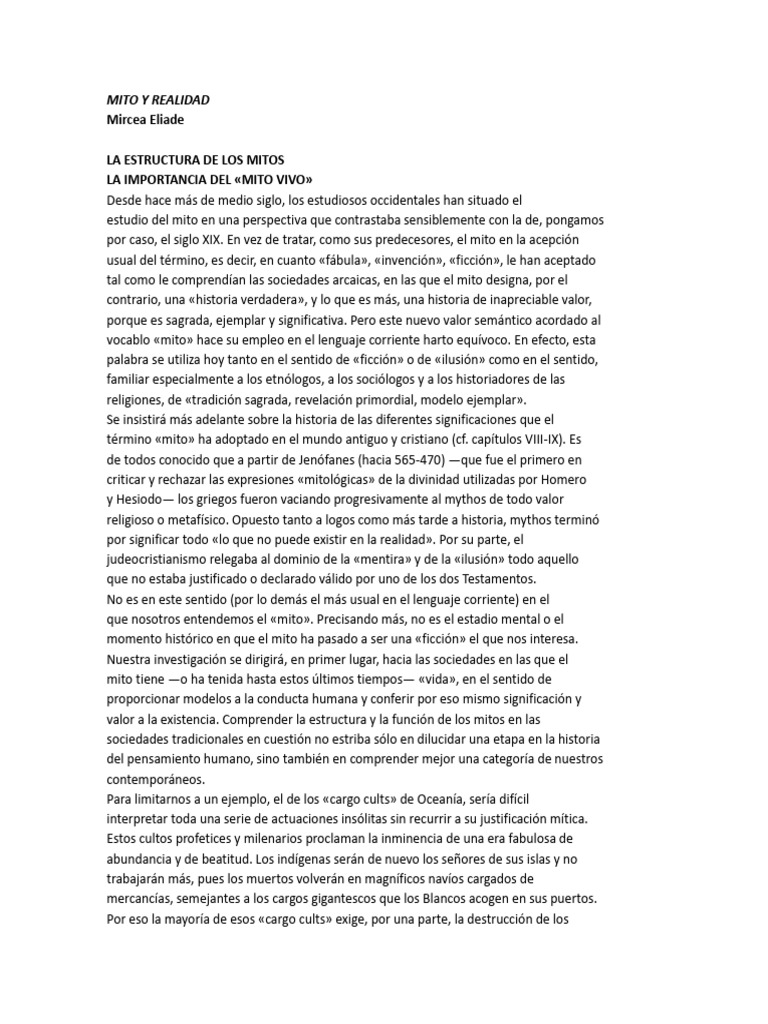 Estructura y Función del Mito | PDF | Mitología griega | Sociedad
