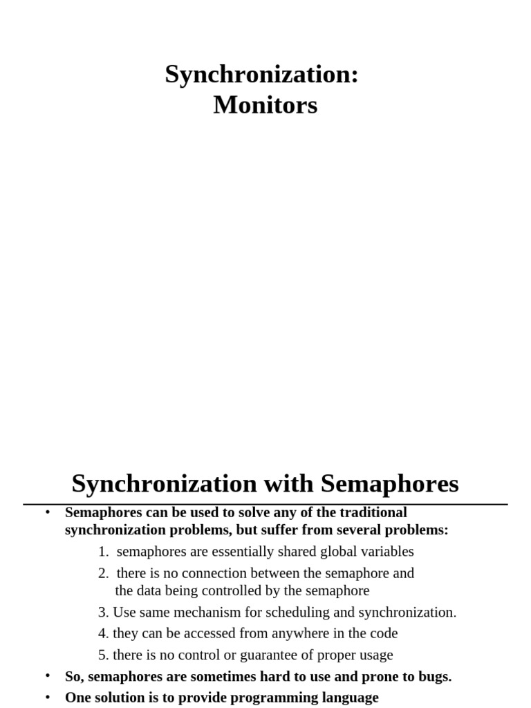 8 Monitors | PDF | Synchronization | Software Engineering