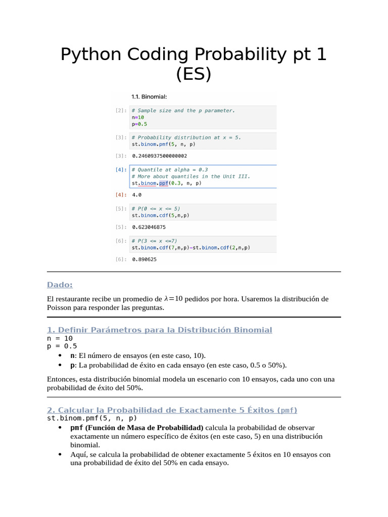 Probability Coding Guide (Castellano) | PDF | Matemáticas Aplicadas | Análisis matemático