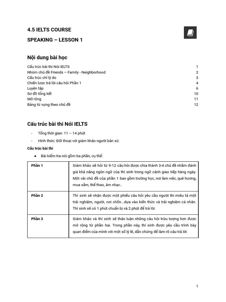 DES1.1 4.5 Speaking.L1.120.P - Handout | PDF