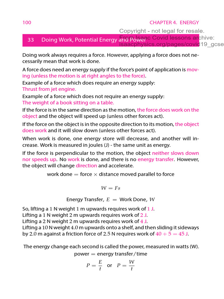 Work Done and Energy Questions | PDF | Force | Potential Energy