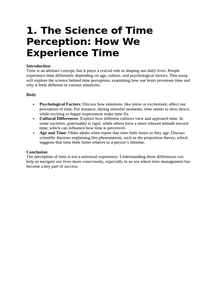 The Science of Time Perception - How We Experience Time | PDF