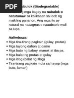 Nabubulok (Biodegradable) at Di-nabubulok (Non-biodegradable | PDF
